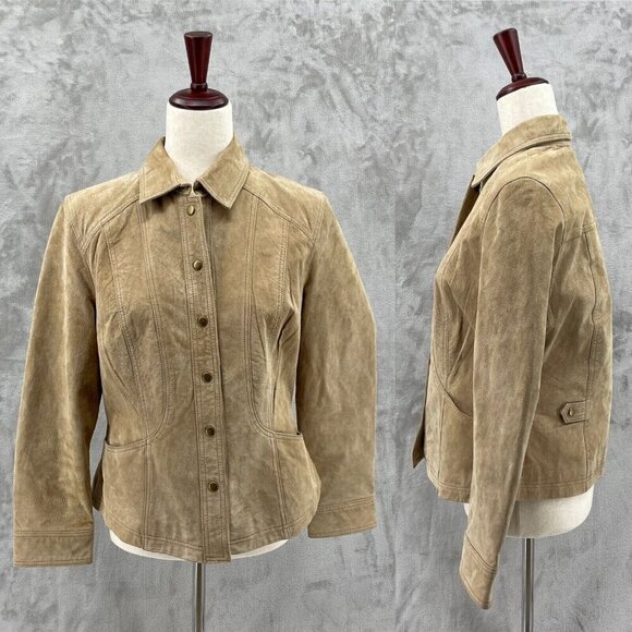 Coldwater Creek | Jackets & Coats | Vintage Suede Snap Closure Jacket ...